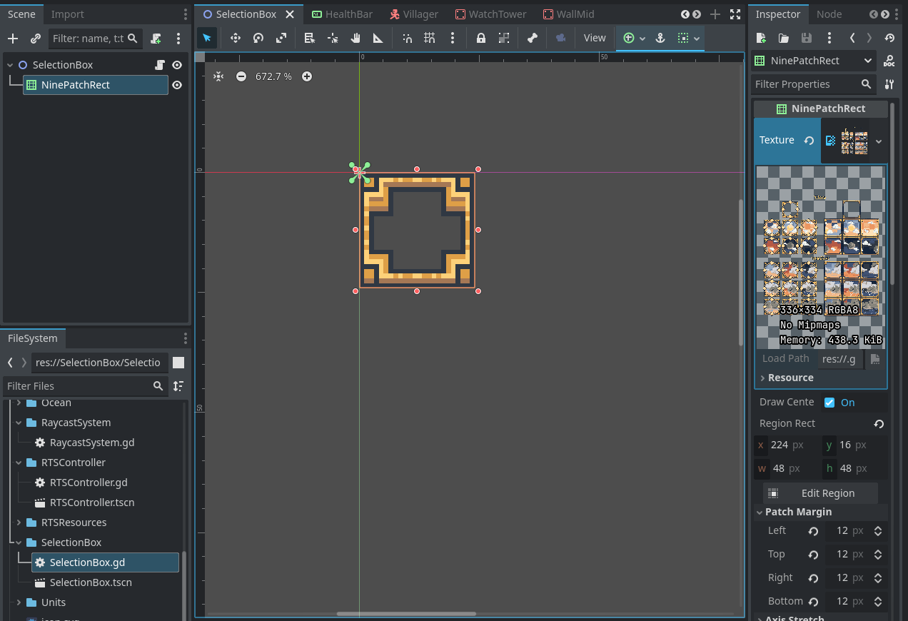 Making a Selection Box in Godot | gameidea