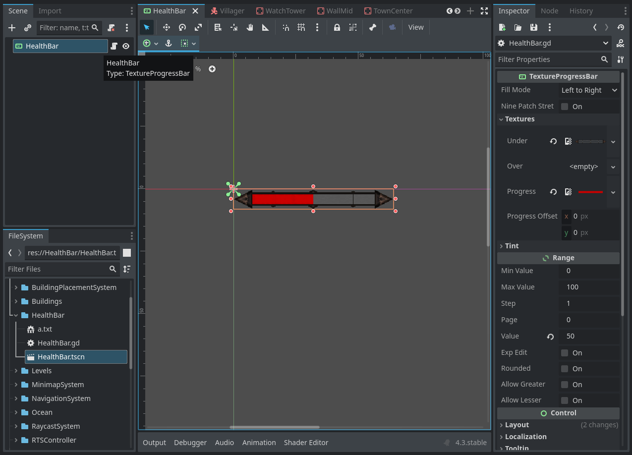 Making a Health Bar and Health System in Godot | gameidea
